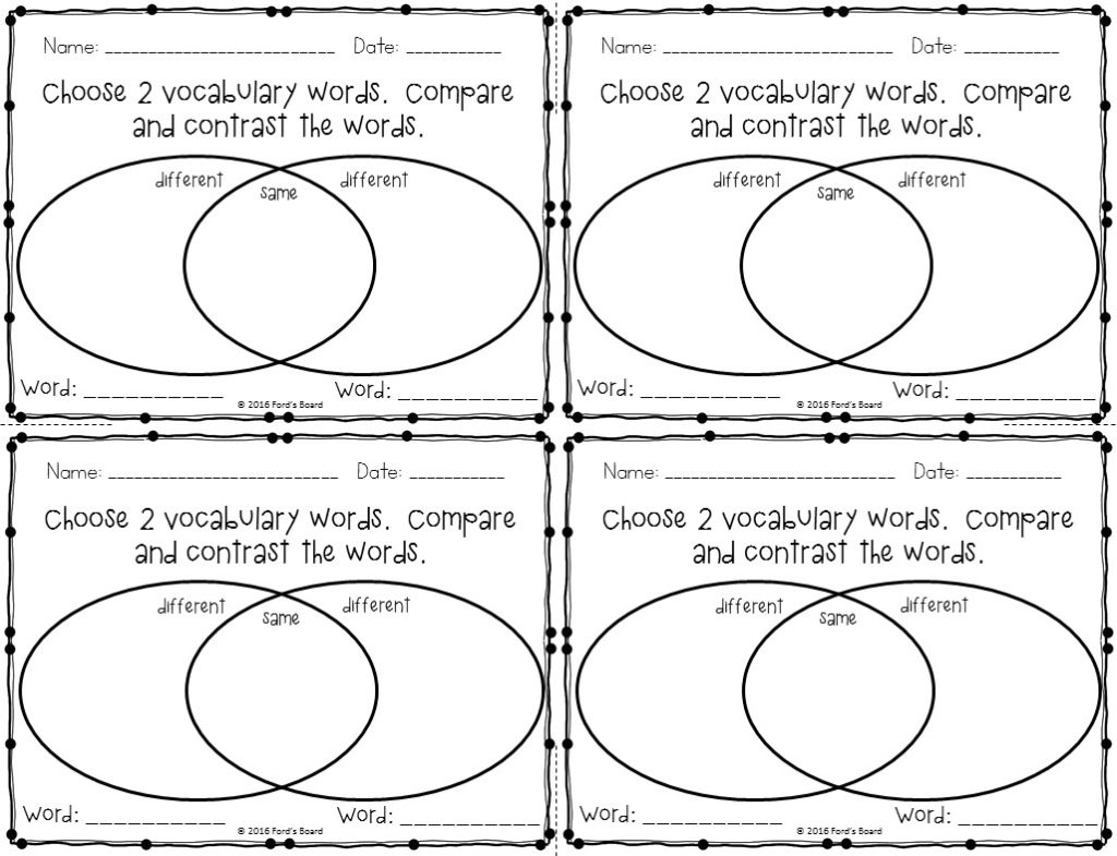 25 Vocabulary Exit Slips for Word Nerds • Ford's Board